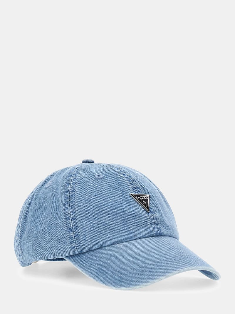 GUESS® Denim triangle logo baseball cap Women