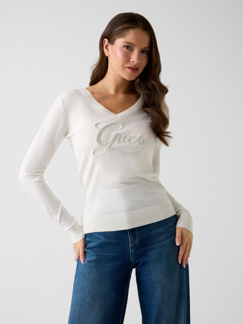 GUESS® Logo rhinestones sweater Women