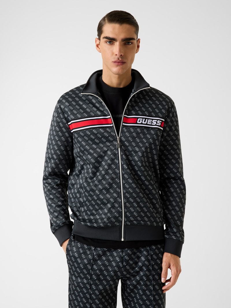 GUESS® Pamuk karışımlı tam fermuarlı sweatshirt Erkek
