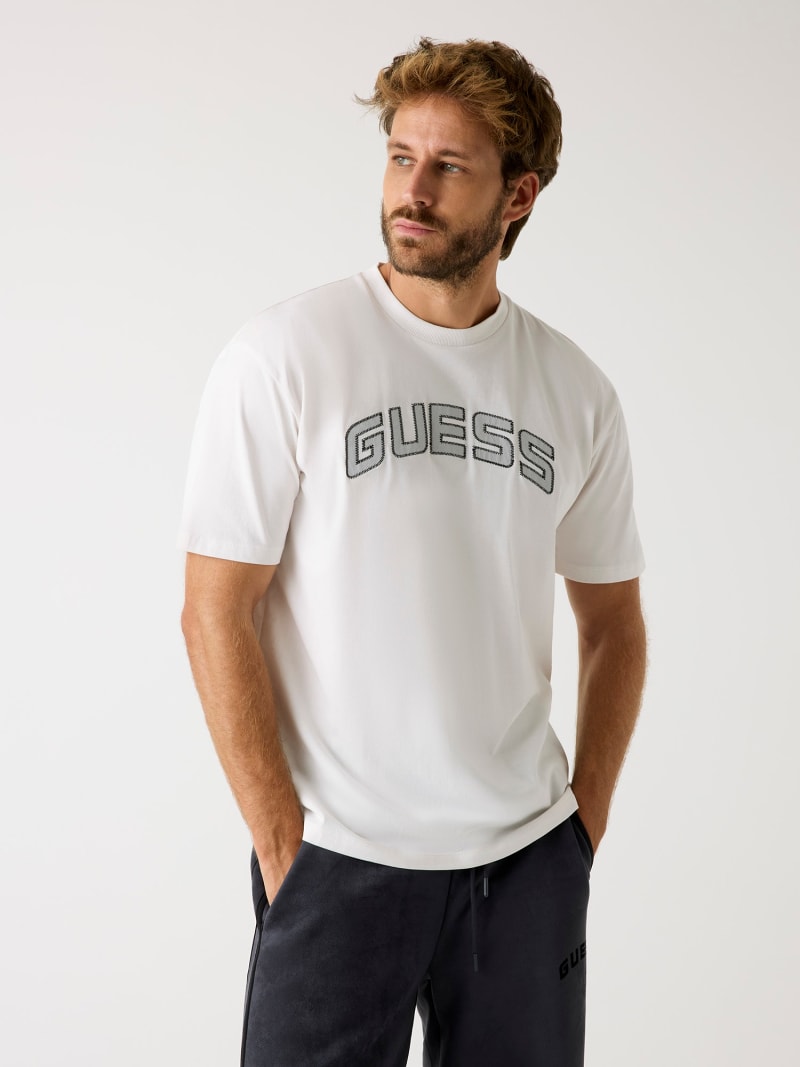 GUESS® T-shirt logo à frente Homem