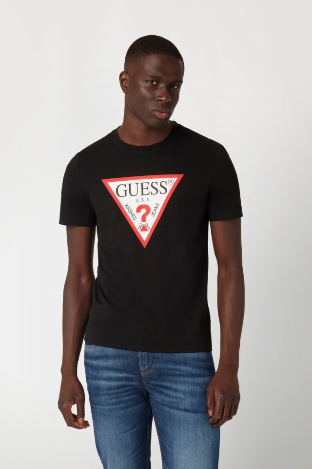 GUESS® Üçgen logolu t-shirt Erkek