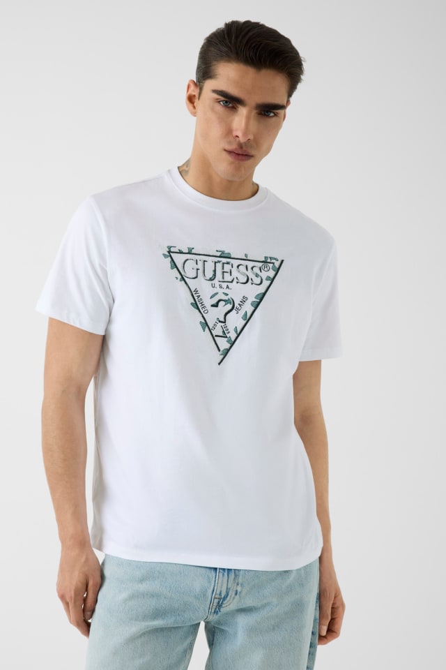 GUESS® T-shirt met driehoeklogo Heren