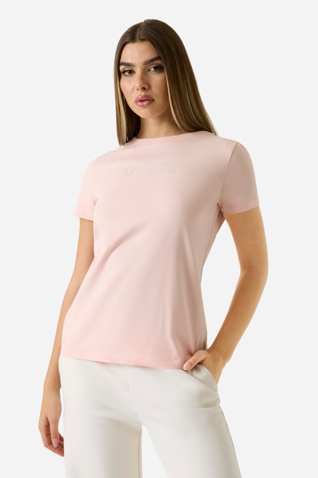 GUESS® T-Shirt mit Strassstein-Logo Damen