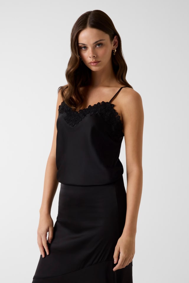 GUESS® Satin-Spitzen-Top Damen