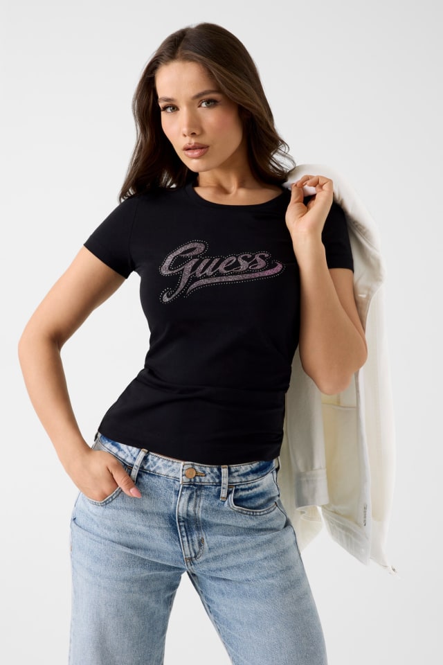 GUESS® Glitter logo t-shirt Women