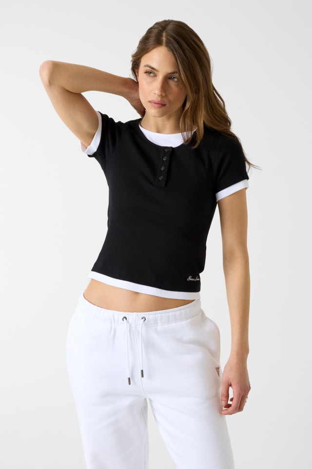 Double rib-knit top Women | GUESS Jeans®