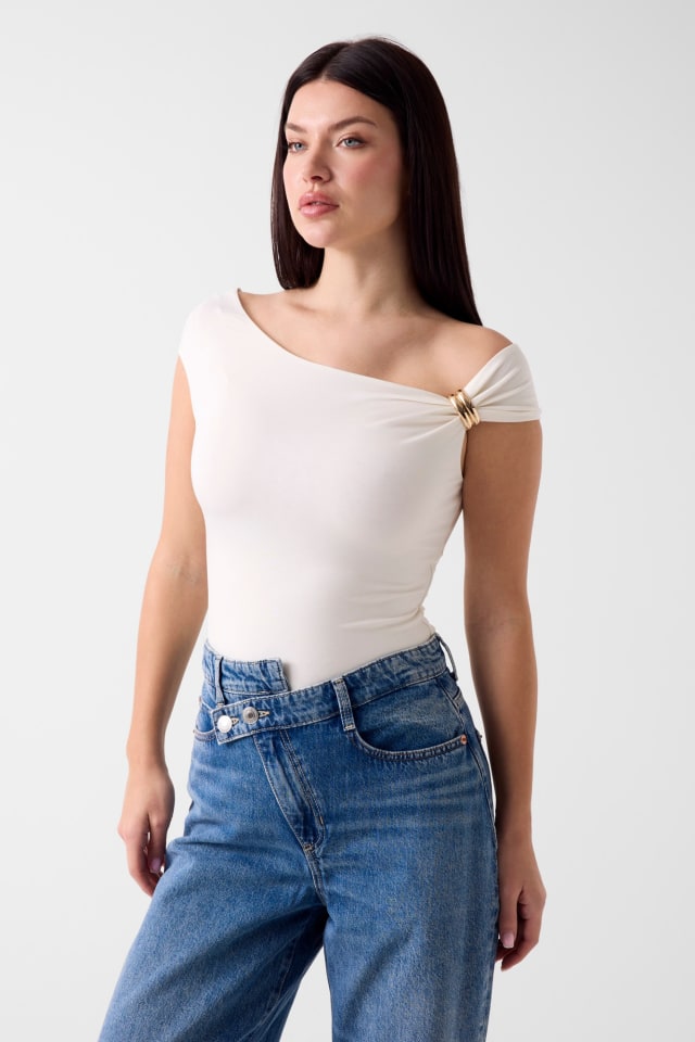GUESS® Off-shoulder jewel top Women