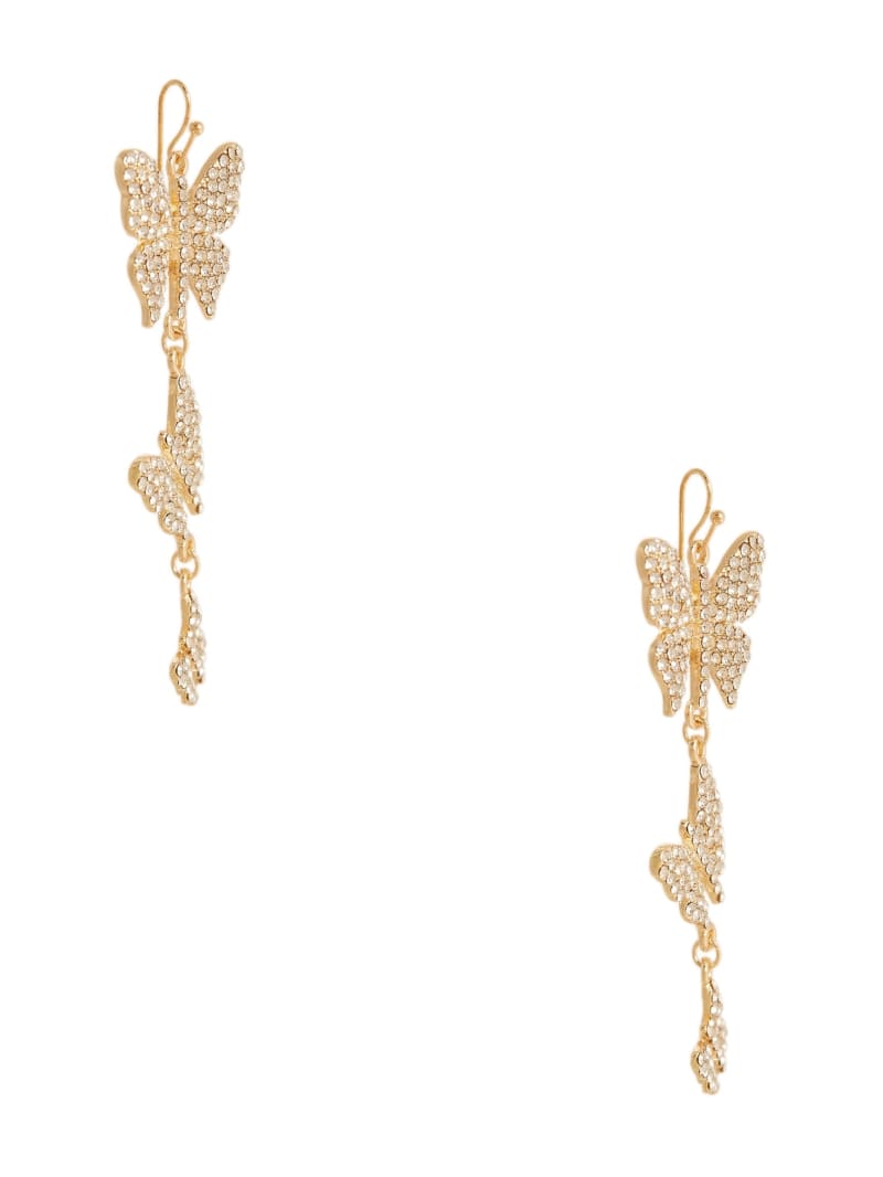Rhinestone Butterfly Dangle Earrings | GUESS Factory