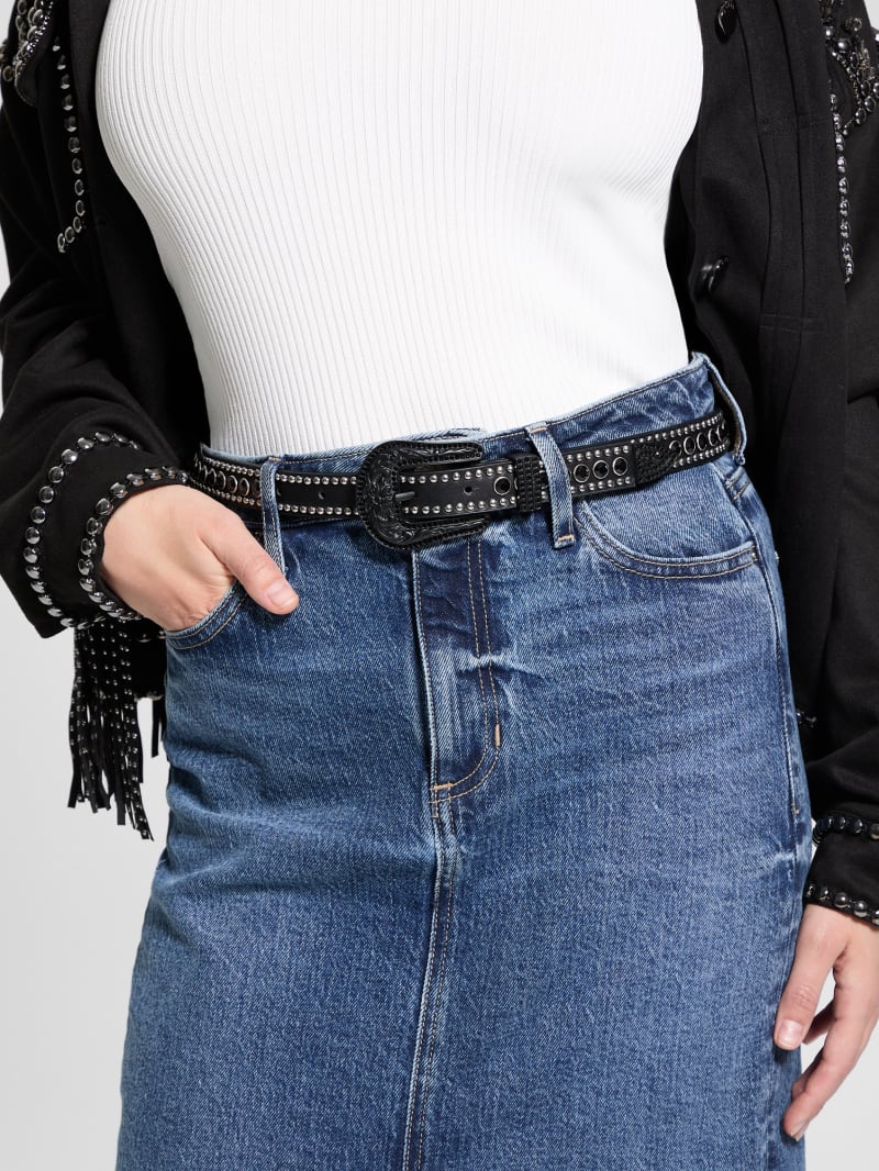 Dakota Rhinestone Skinny Belt | GUESS Canada