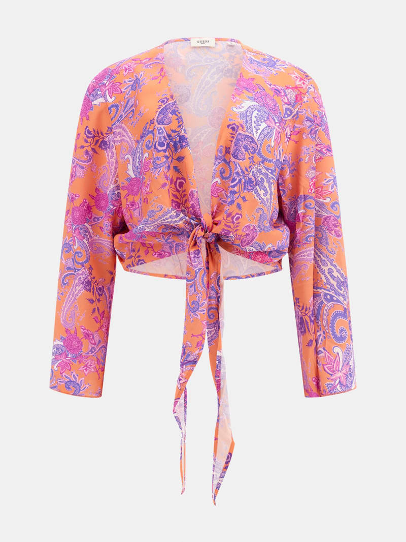 Eco Knotted Cropped Kimono | GUESS Canada