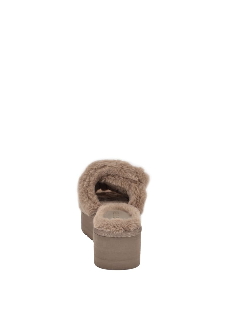 Alista Faux-Fur Platform Slide Sandals | GUESS Factory