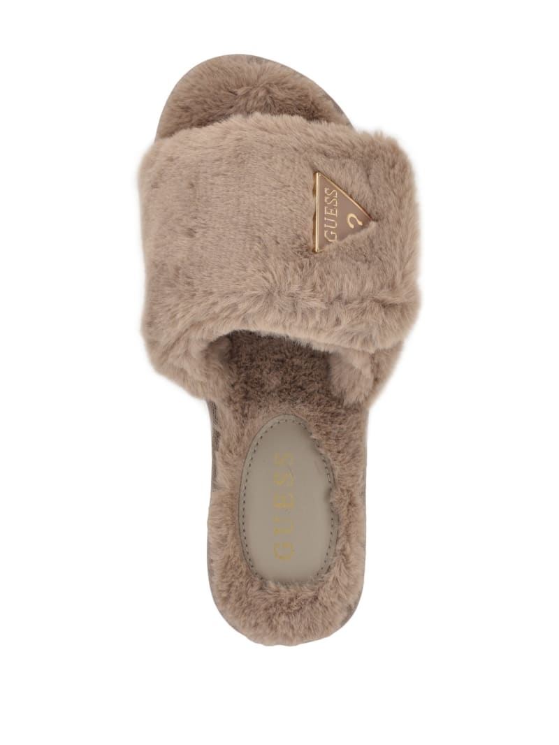 Alista Faux-Fur Platform Slide Sandals | GUESS Factory