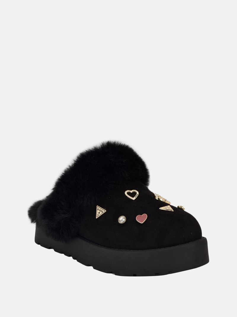 Dashie Charm Shearling Slippers | GUESS Factory