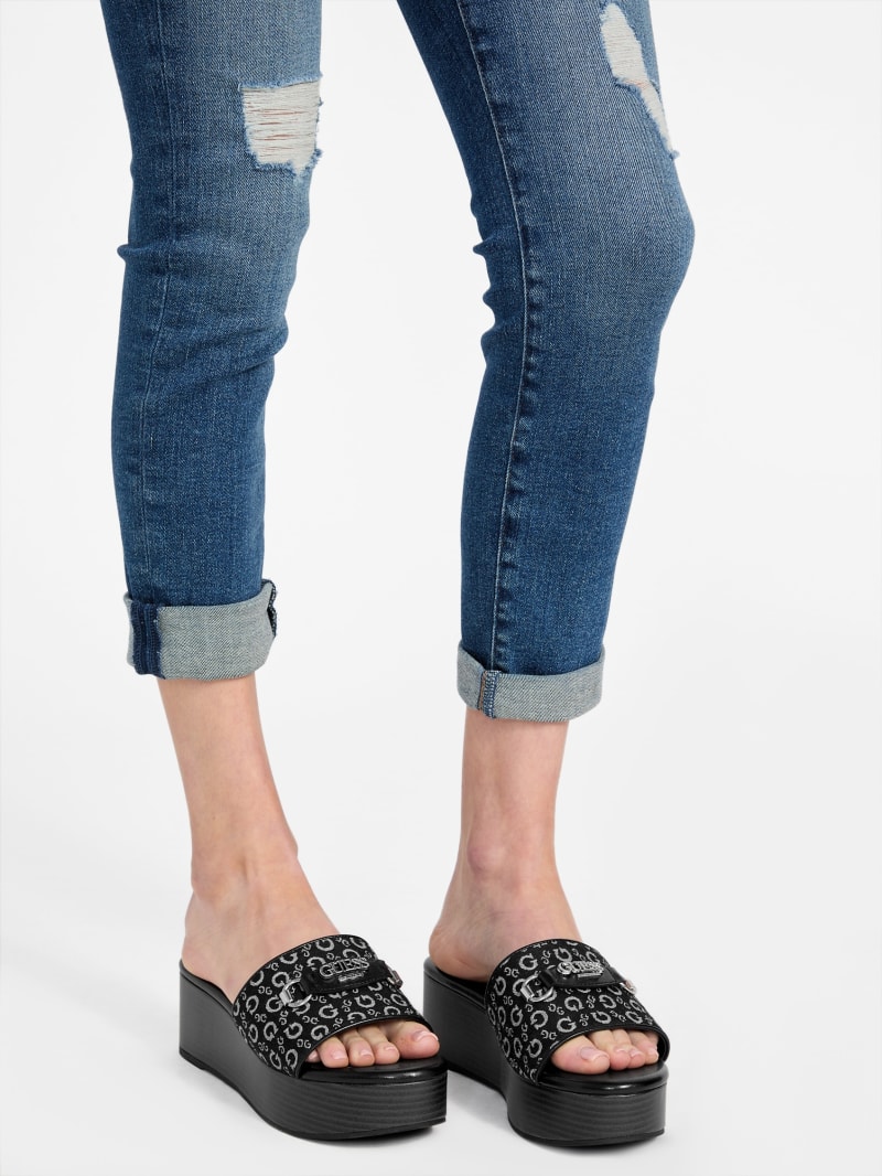 Matties Wooden Platform Sandals | GUESS Factory