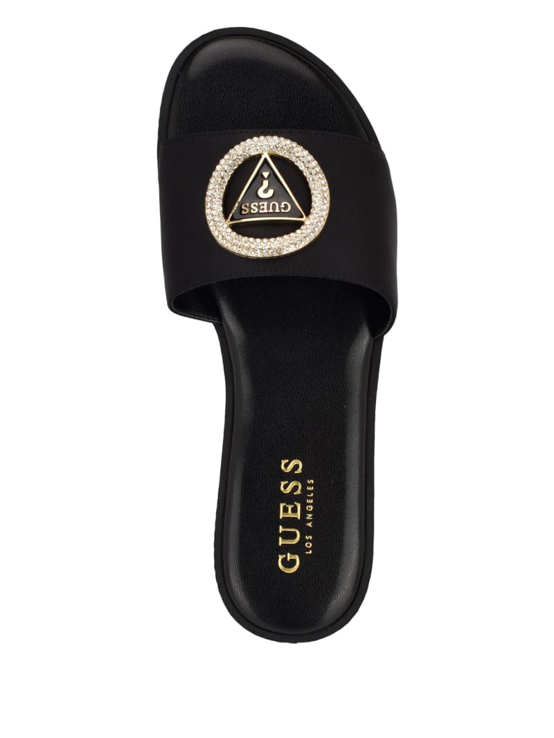 Mirria Embellished Slide Sandals | GUESS Factory
