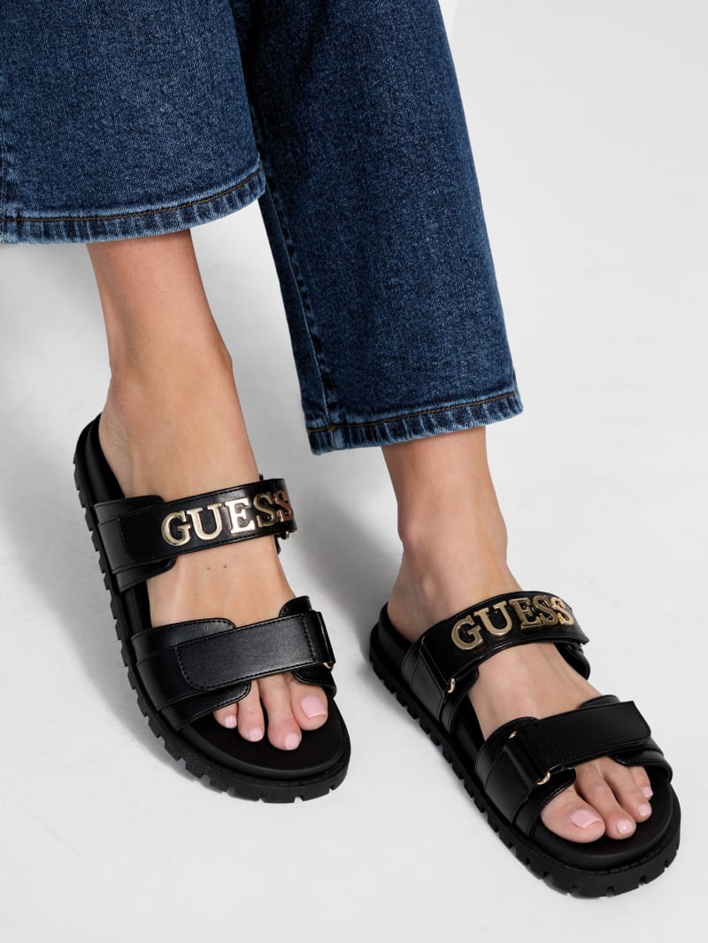 Stetsen Metal Guess Sandal Slide | GUESS Factory