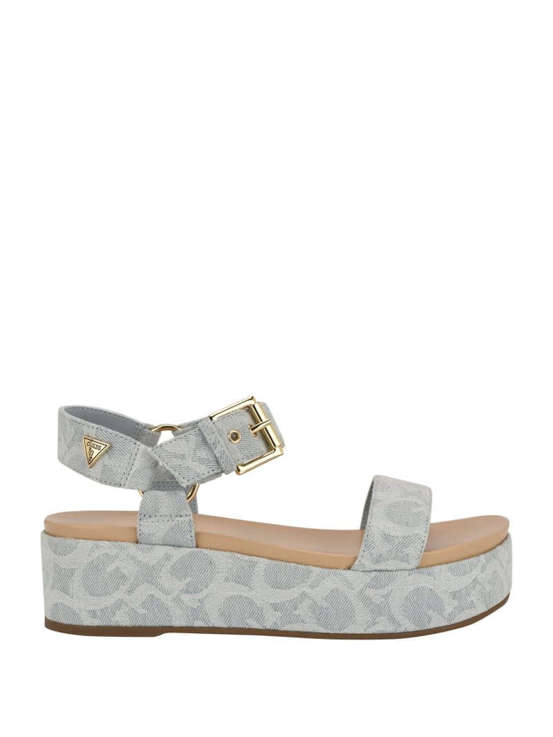 Wits Denim Flatform Sandals | GUESS Factory