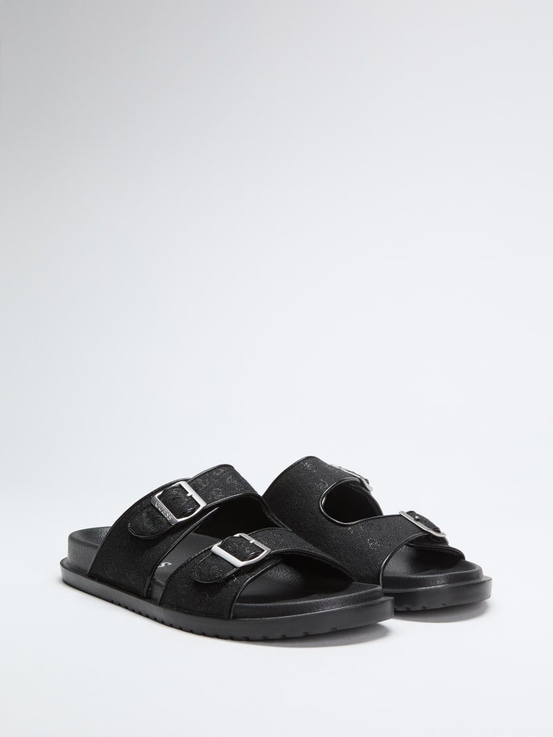 GUESS® Verone Jacquard Quattro G Dual Stap Slides