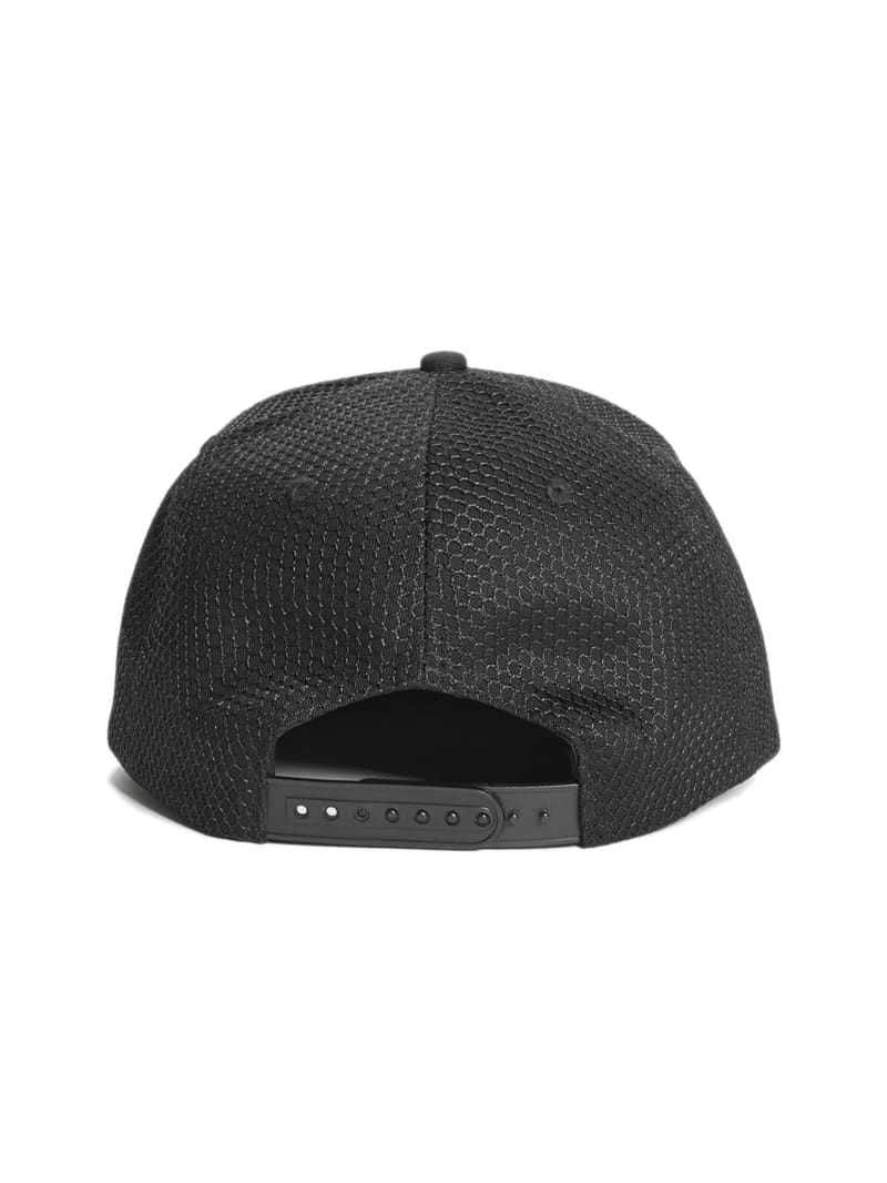 Guess Dave Mesh Flat Brim Snapback Hat - GSS013-BLK