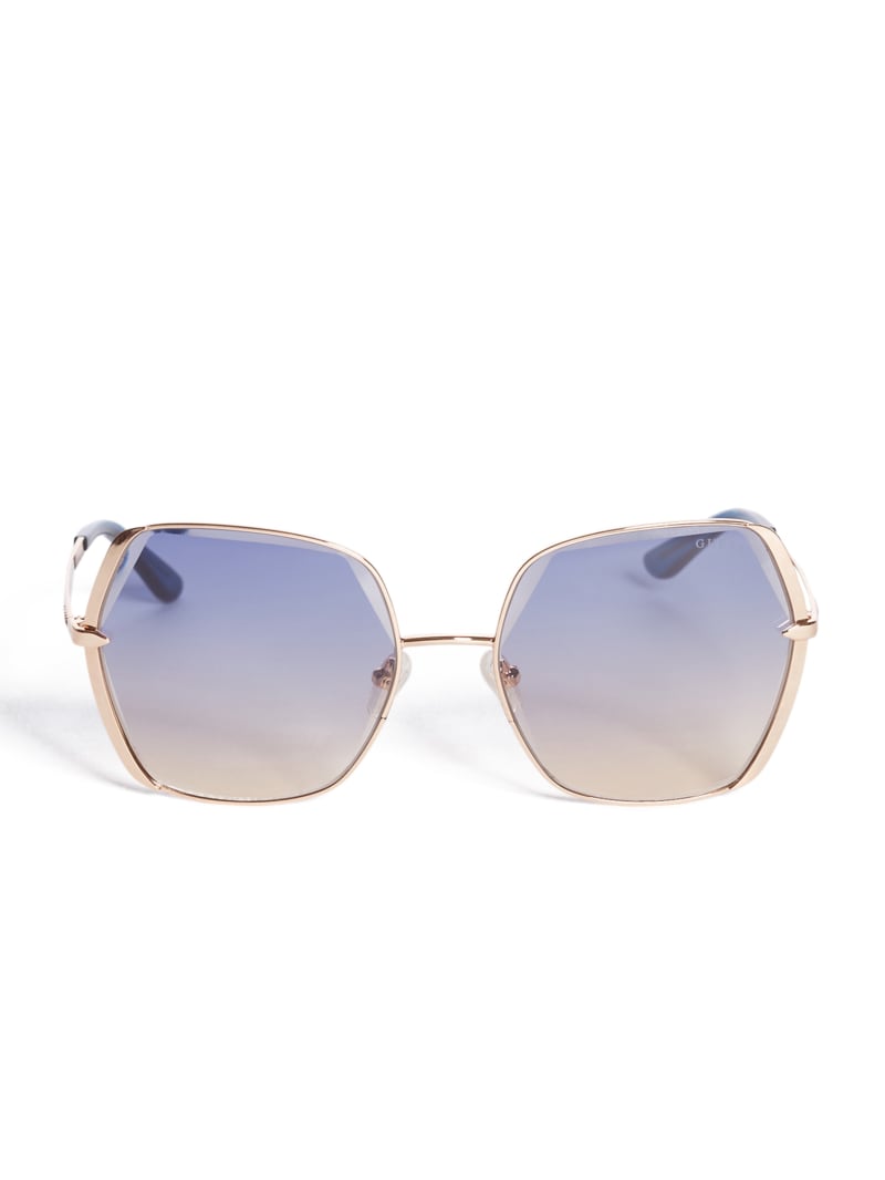 Gold Rim Square Sunglasses Guess