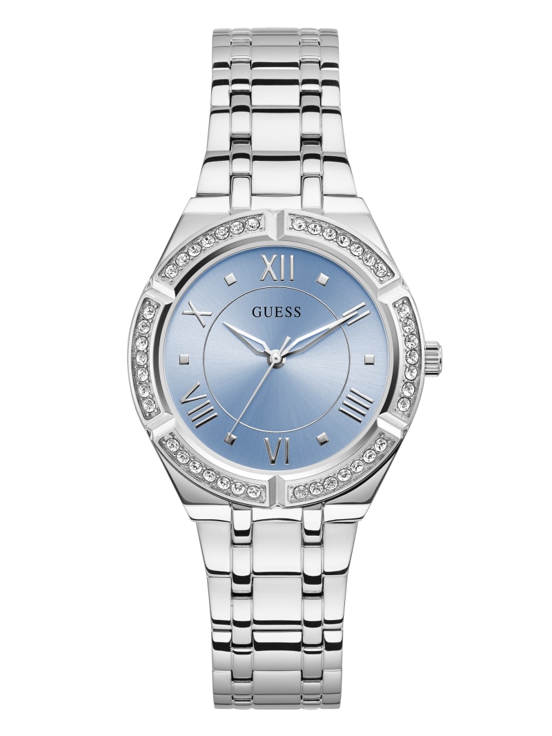 Silver Tone And Blue Analog Watch Guess Canada