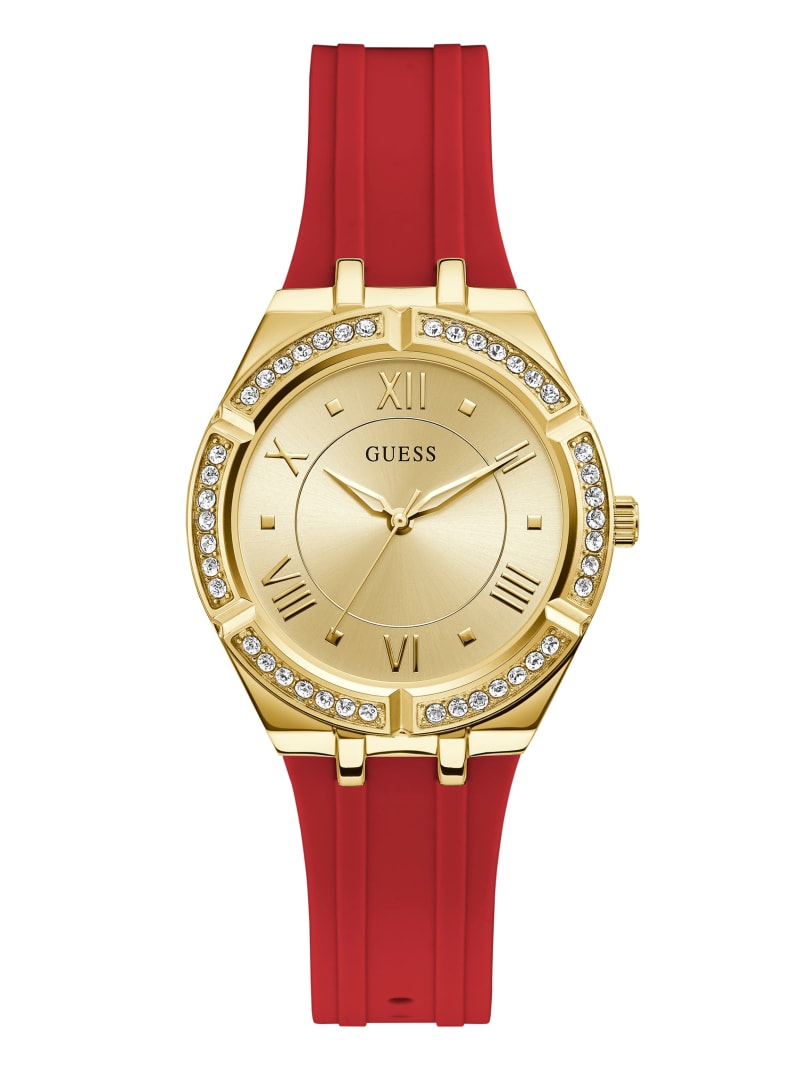 Guess Gold-Tone and Red Analog Watch - GW0034L6-MULTI