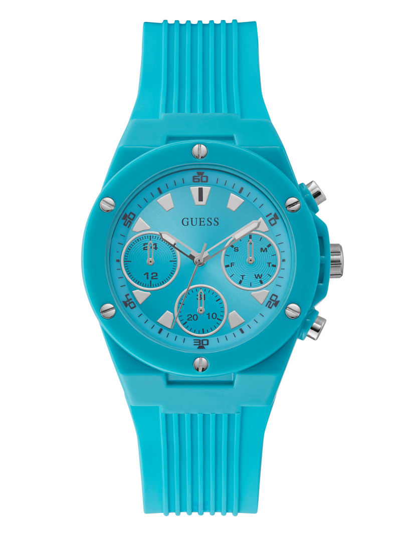 Guess Turquoise Silicone Chronograph Watch - GW0255L2-MULTI