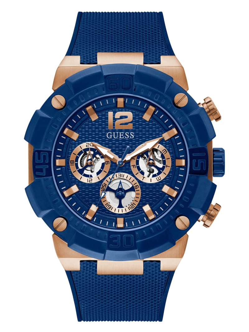 Rose Gold-Tone and Blue Multifunction Watch | GUESS
