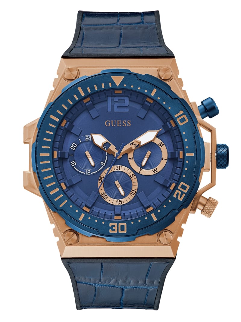 Rose Gold-Tone and Blue Multifunction Watch | GUESS