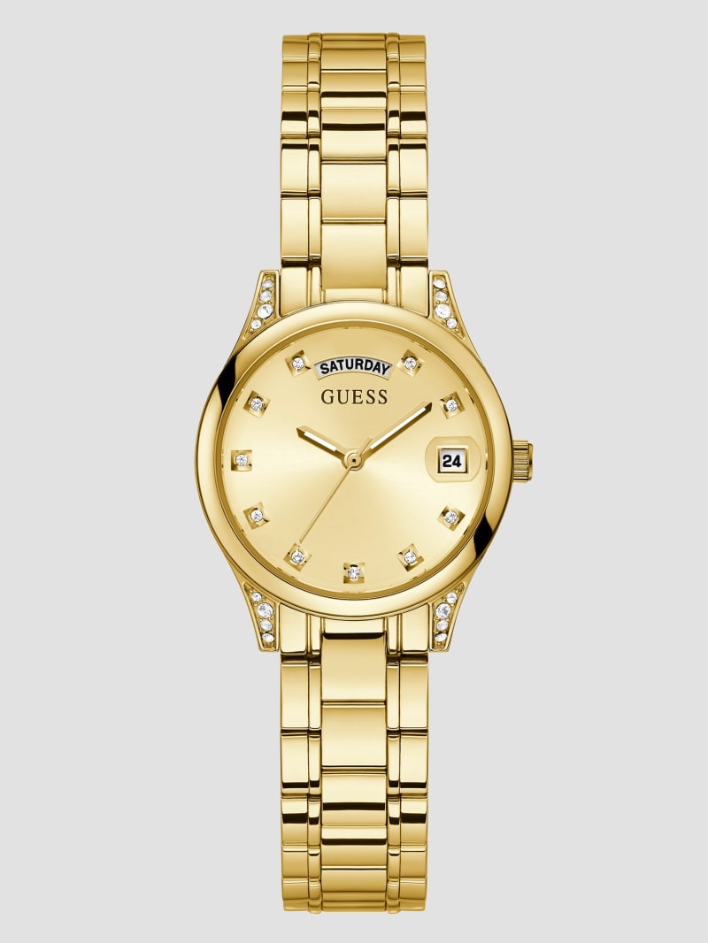 Gold-Tone Crystal Petite Analog Watch | GUESS
