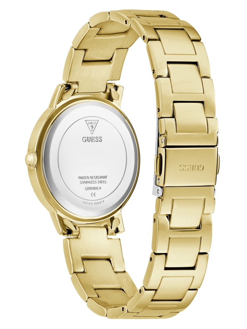 Gold-Tone and Navy Round Analog Watch | GUESS Canada