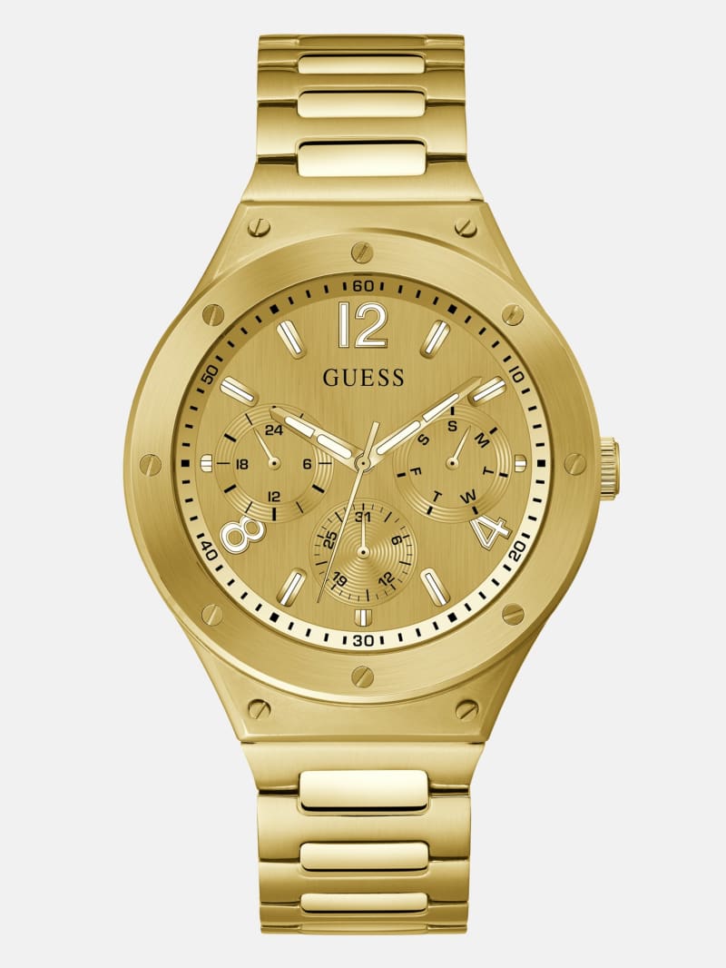 Gold-Tone Multifunction Watch | GUESS Factory