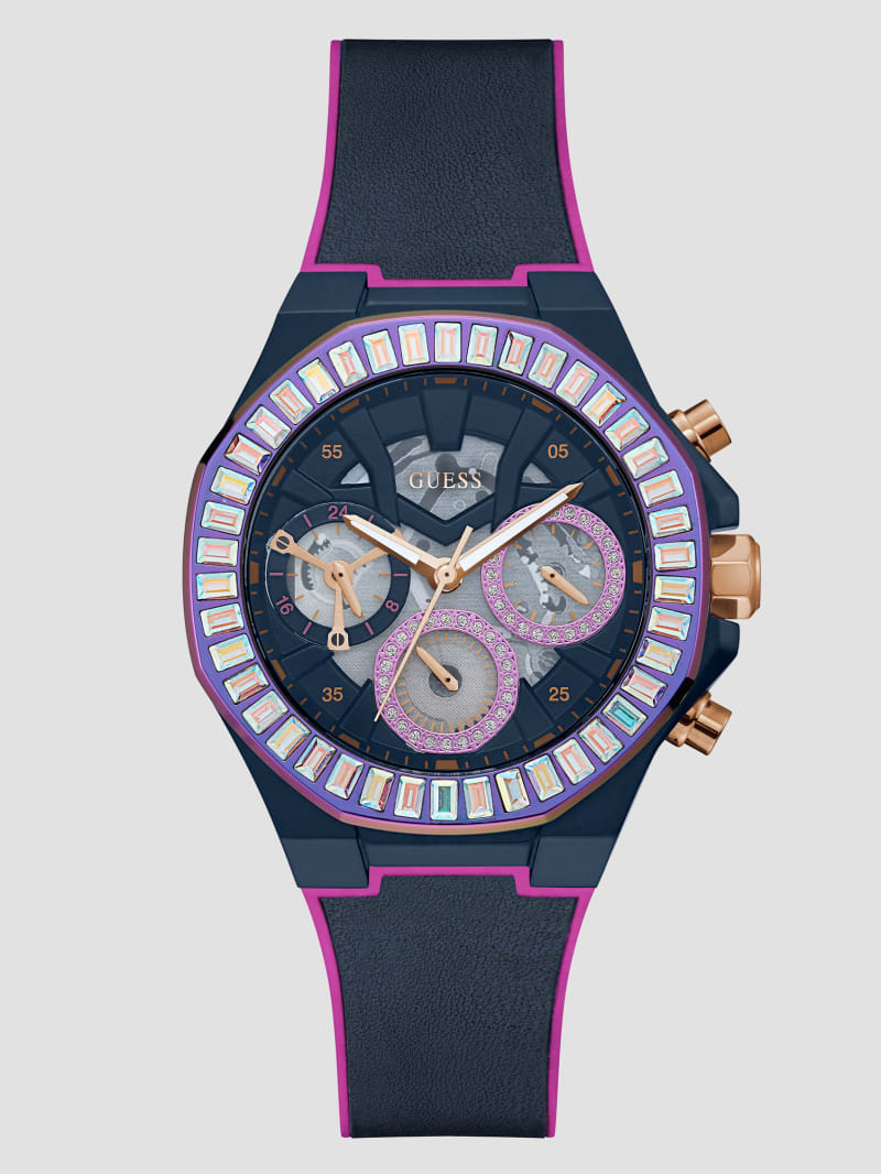 Guess watch genuine leather strap in fuschia - munimoro.gob.pe