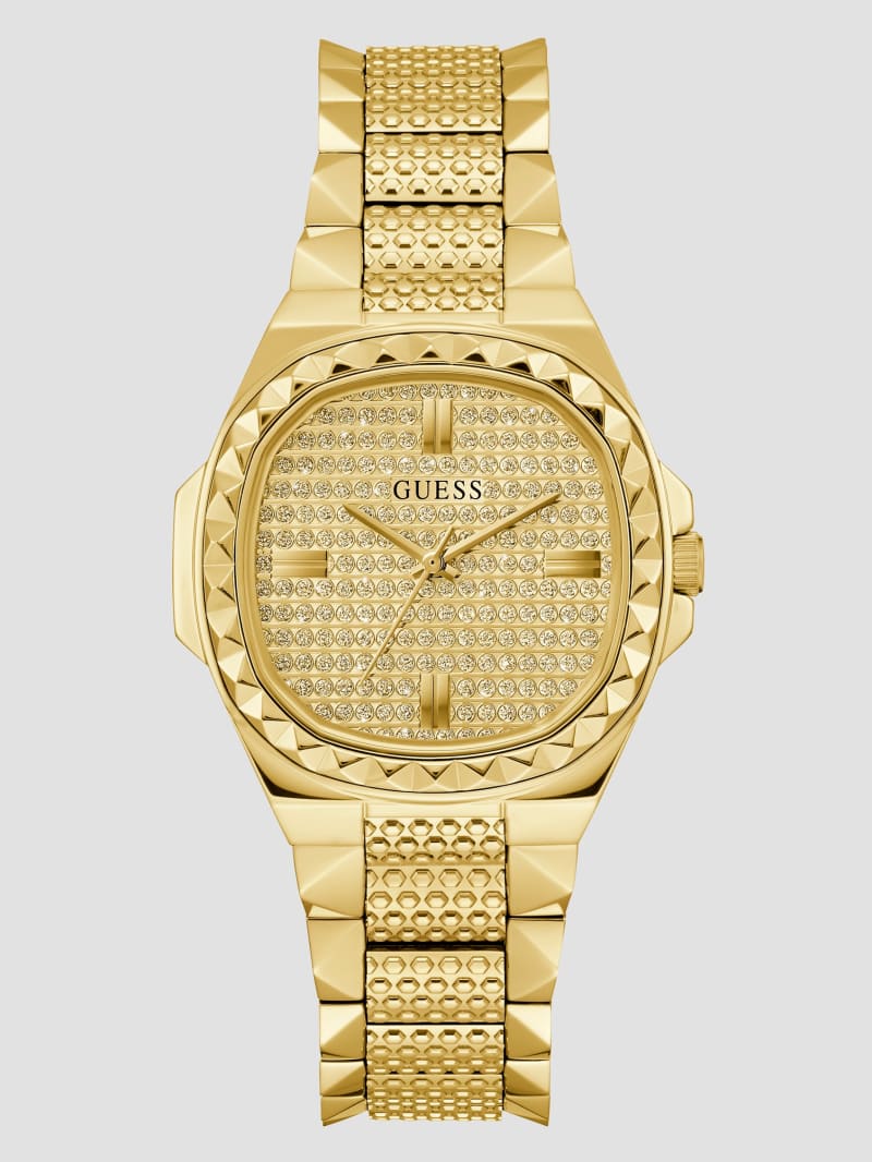 Textured Gold-Tone Analog Watch | GUESS