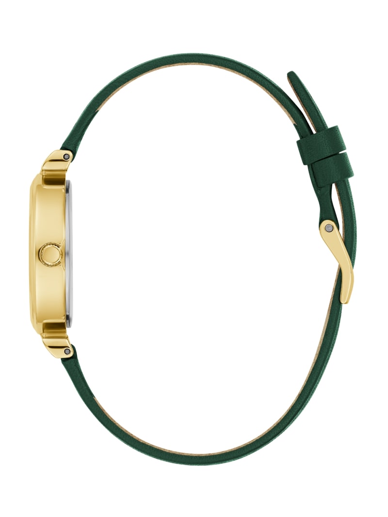 Gold-Tone and Leather Analog Watch | GUESS