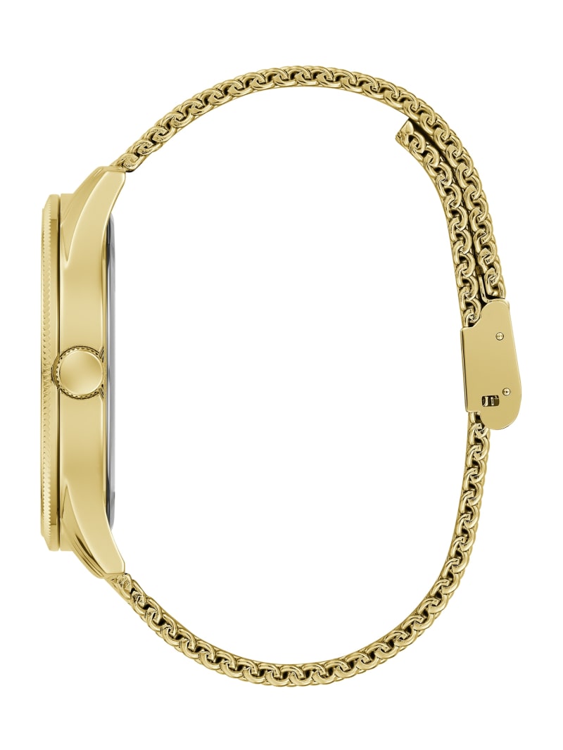 Gold Tone Mesh Analog Watch Guess