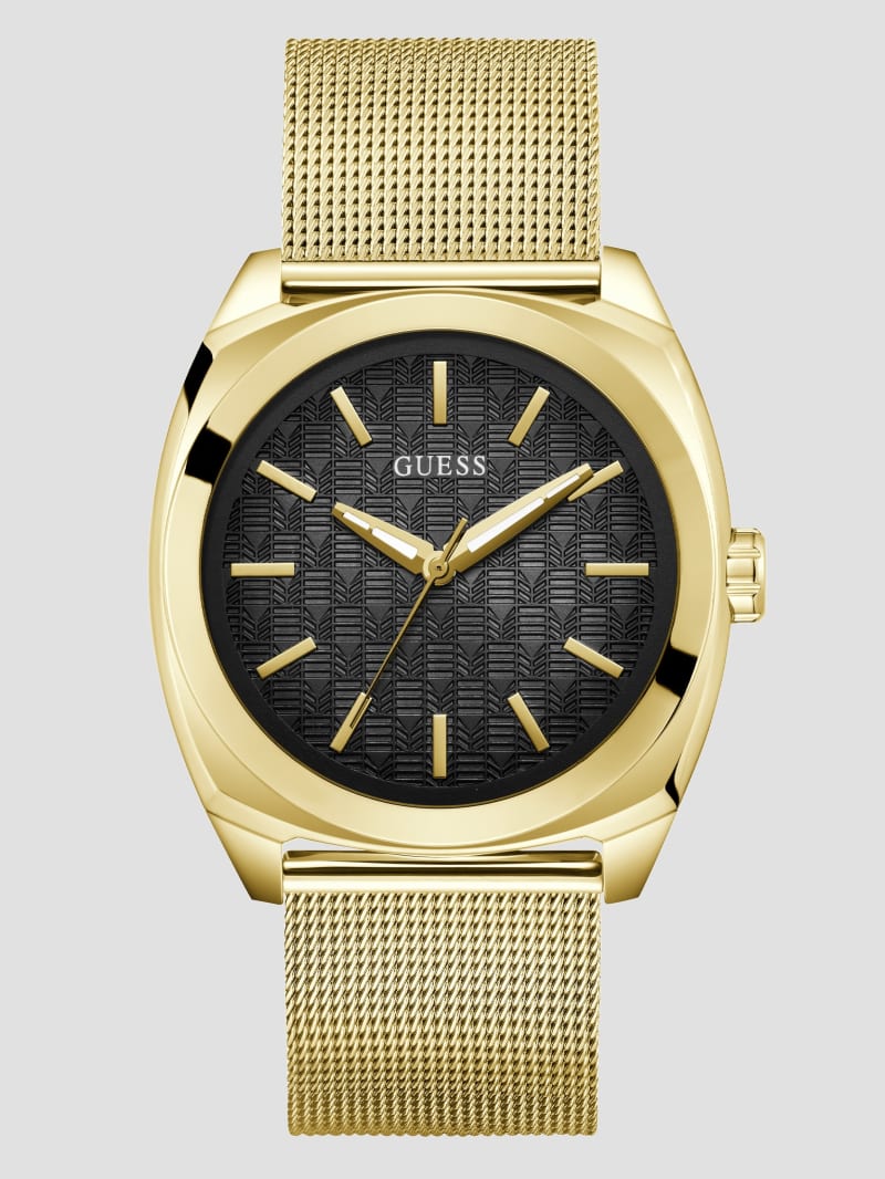 GUESS® Gold-Tone Mesh Analog Watch