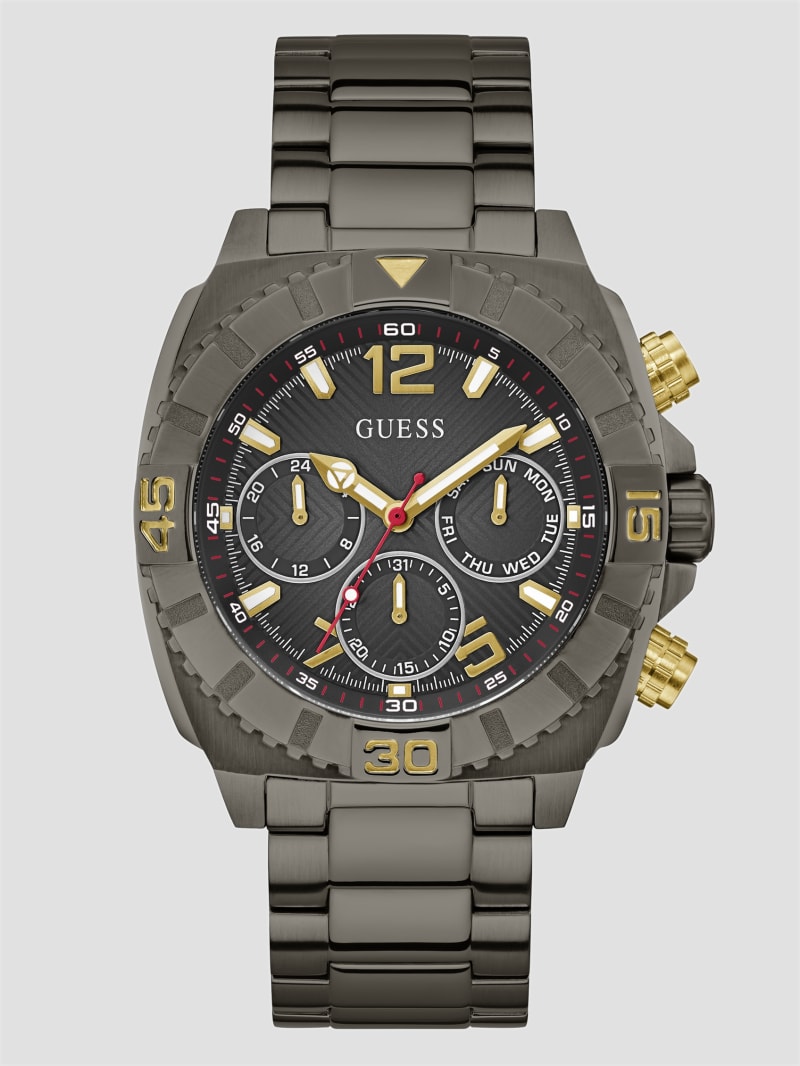 Gunmetal and Gold-Tone Multifunction Watch | GUESS