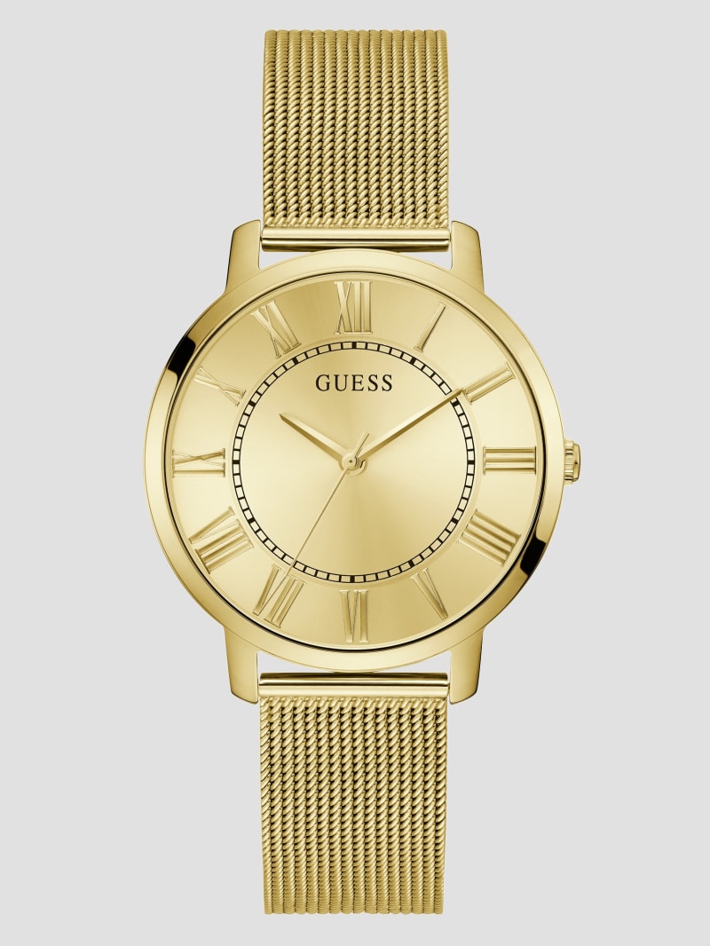 Gold-Tone Mesh Analog Watch | GUESS