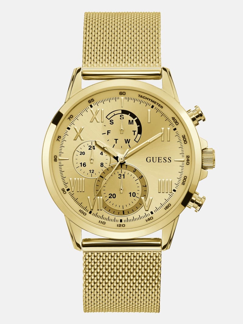 Gold-Tone Multifunction Watch | GUESS Factory Ca