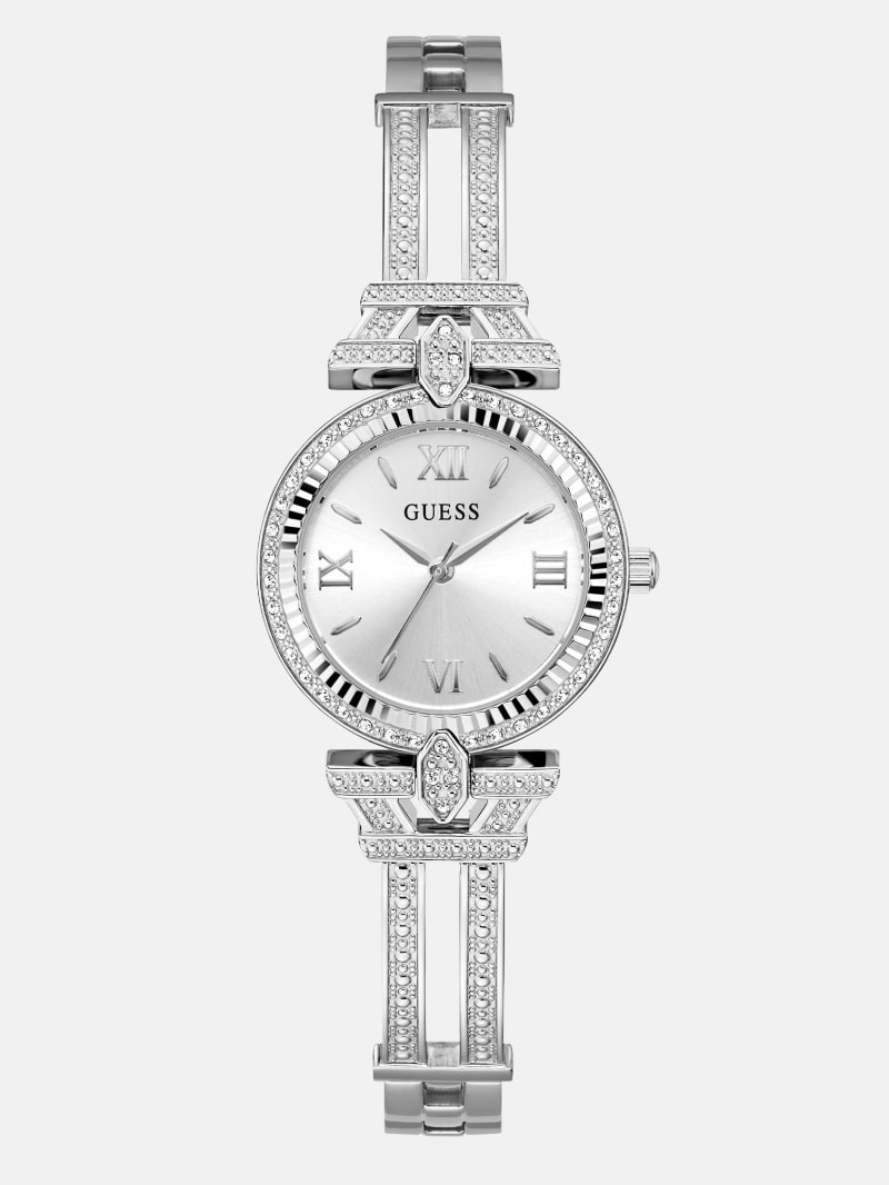 Silver-Tone Rhinestone Analog Watch | GUESS