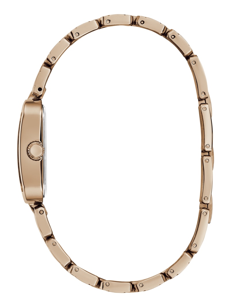Rose Gold-Tone Textured Square Analog Watch | GUESS Canada