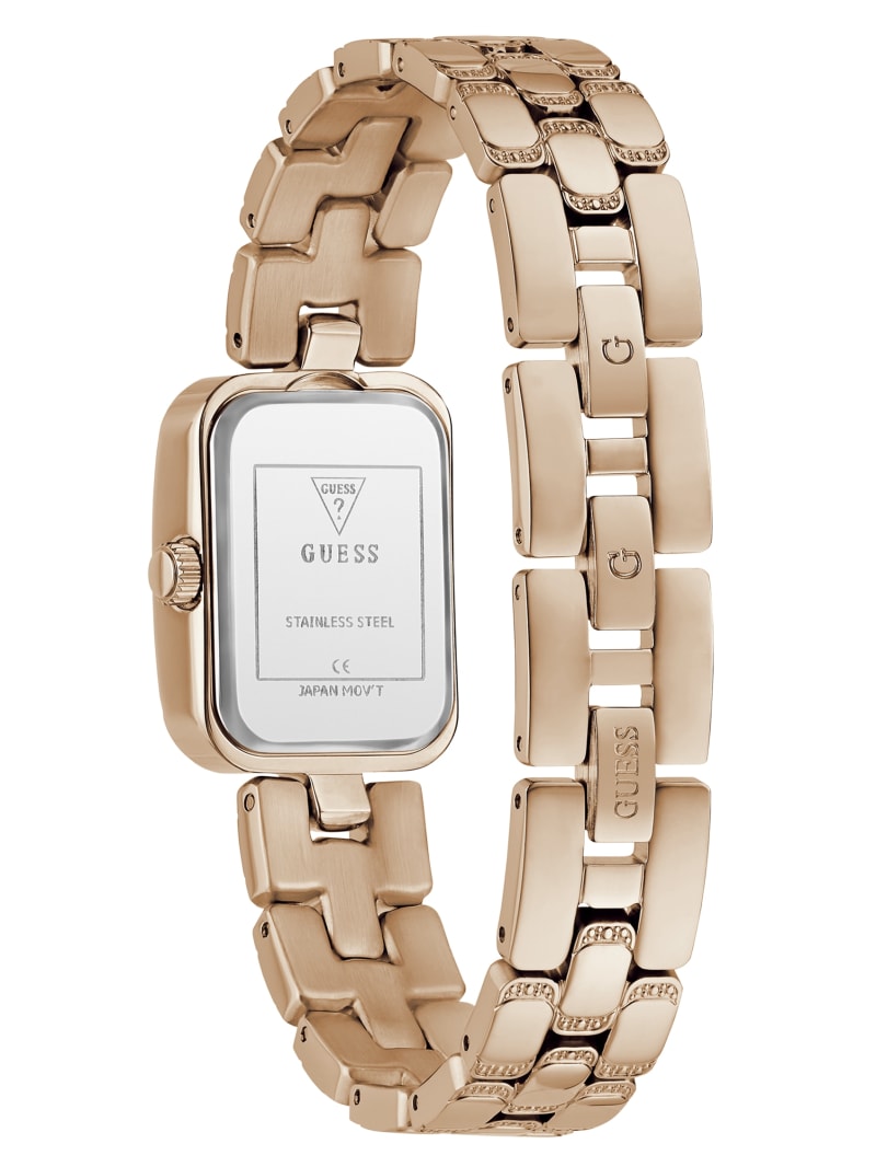 Rose Gold-Tone Textured Square Analog Watch | GUESS Canada