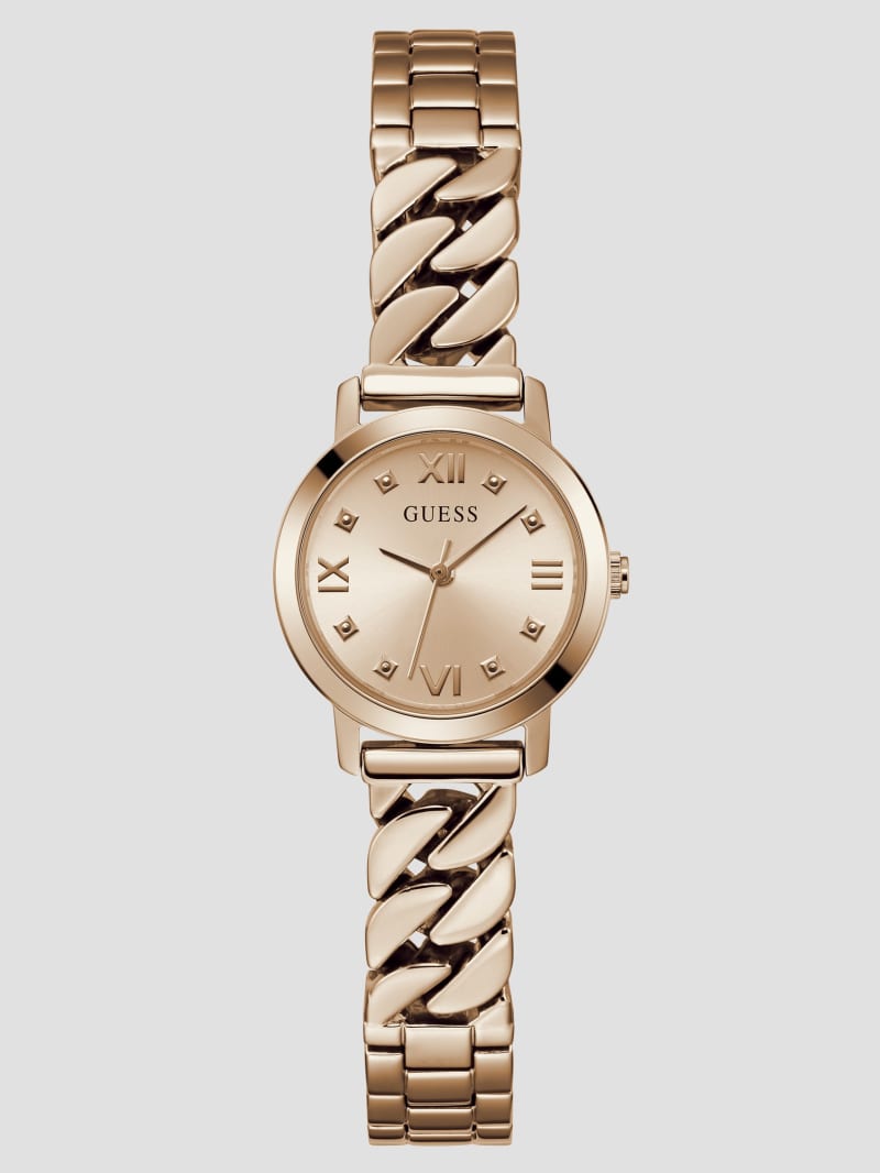GUESS® Rose Gold-Tone Mixed Chain Analog Watch