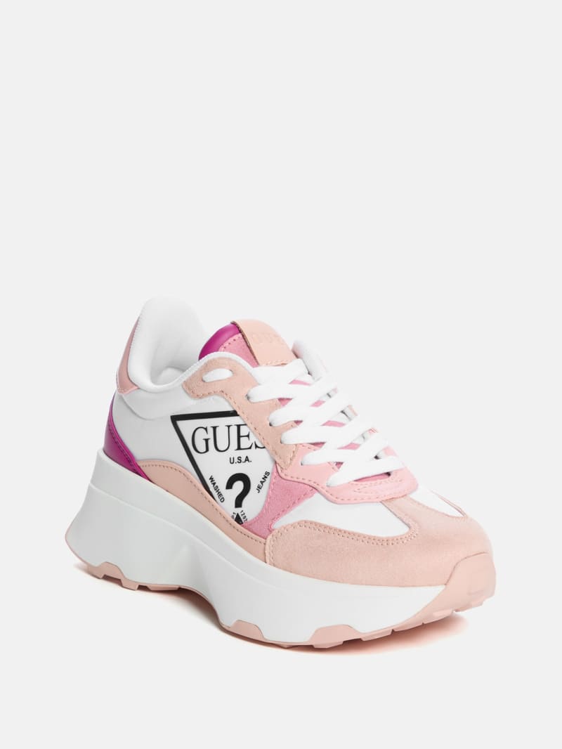 Calebb Logo Print Sneakers | GUESS Factory Ca
