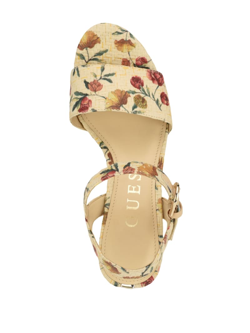 Haldemiy Floral Platform Sandals | GUESS