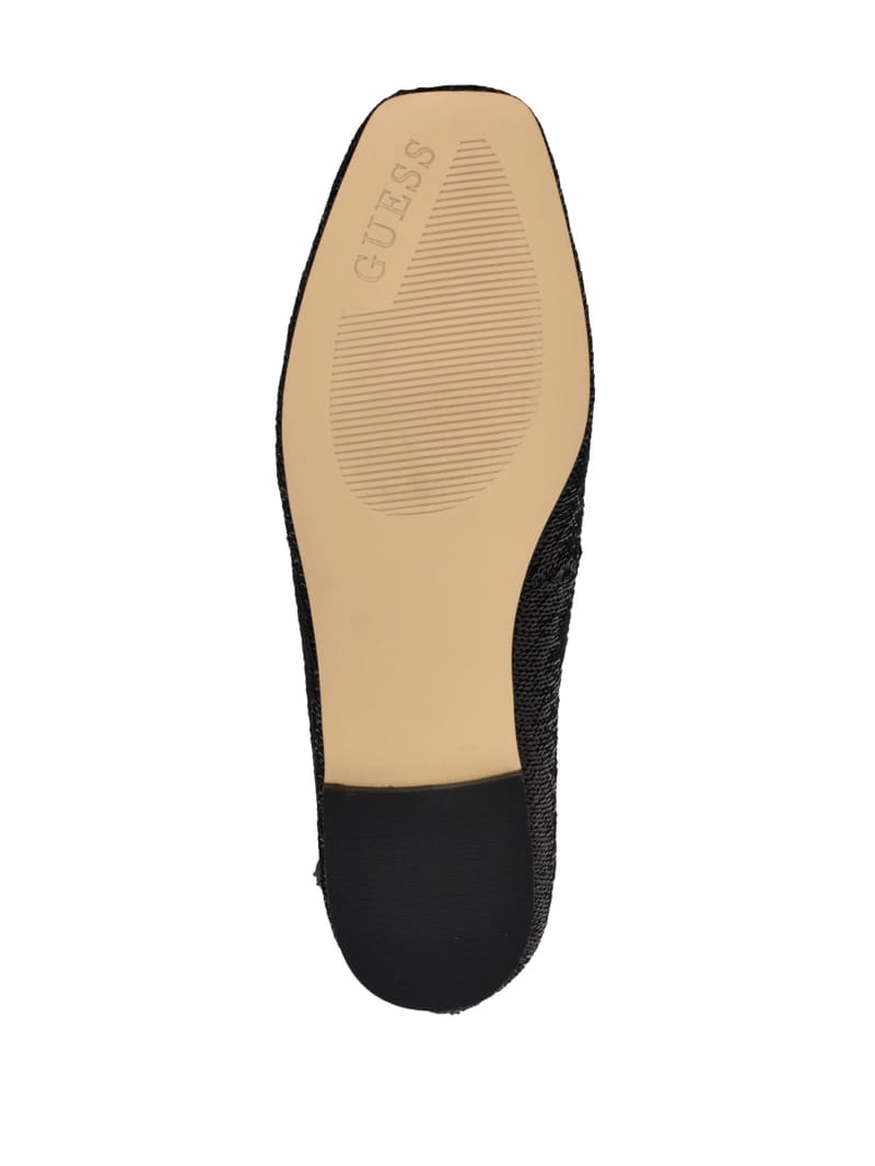 Sequin Ankle Strap Ballet Flats Guess