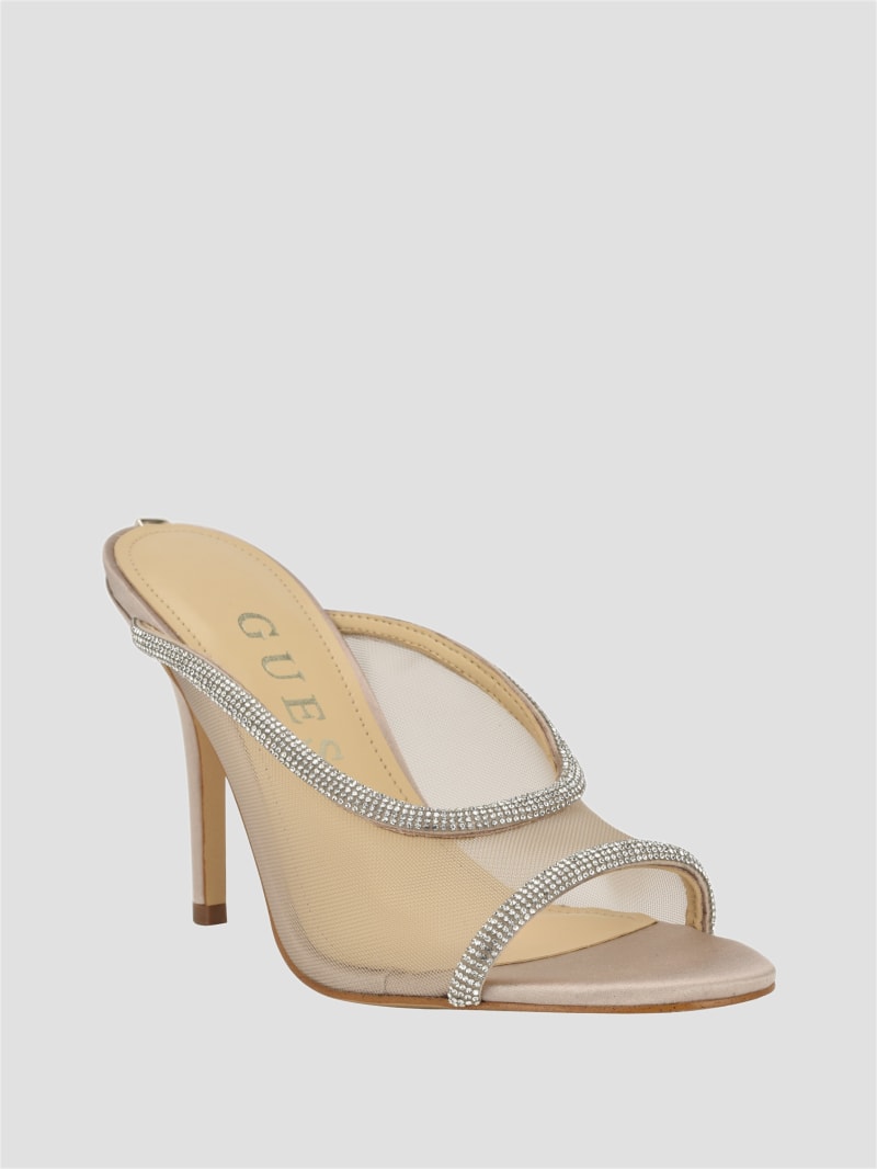 Mansa Rhinestone Mesh Heels | GUESS Canada