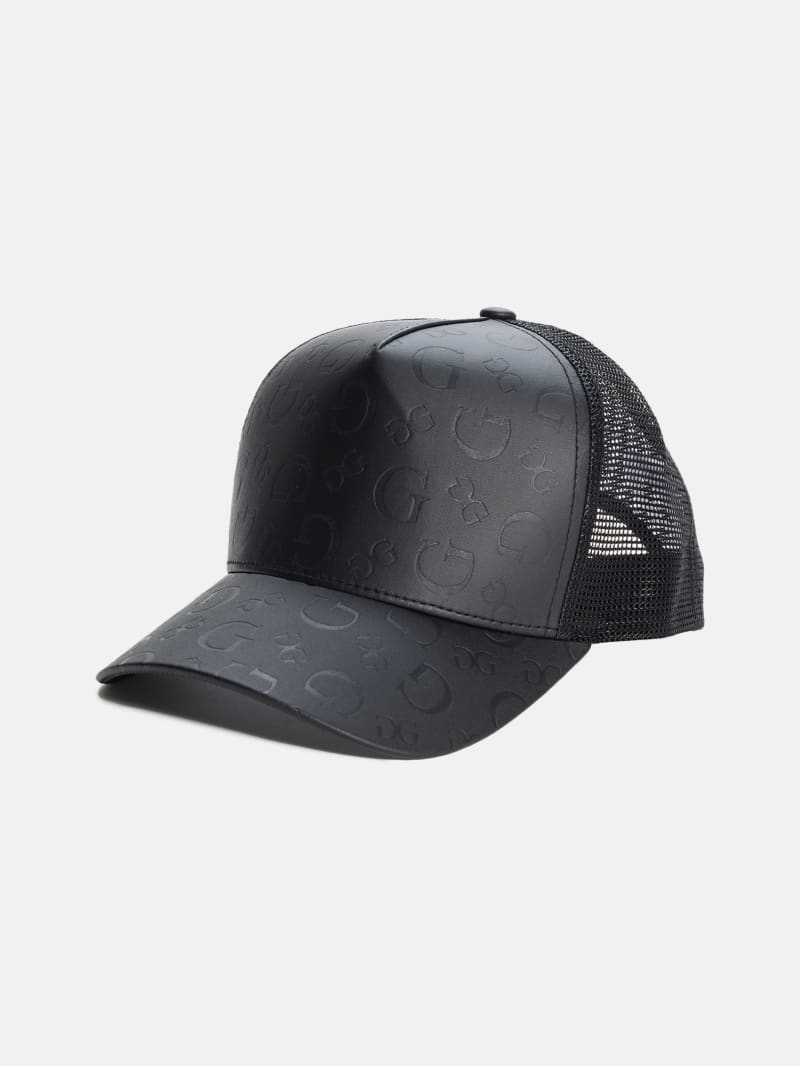 Debossed Logo Faux-Leather Baseball Hat | GUESS Factory