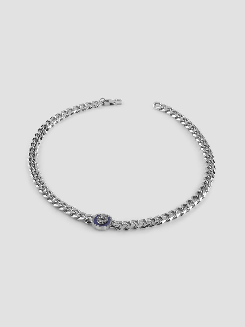Silver-Tone Lion Coin Necklace | GUESS Canada